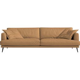 2,5-Sitzer Egoitaliano "Sophia, Designsofa mit extrakomfortablem Sitzkomfort, Breite 214cm", braun (tan), B:214cm H:77cm T:96cm, Leder BULL (Echtes Rindsleder). Geschliffenes, pigmentiertes und behandeltes Rindsleder mit einer Dicke von 1, 3-1, 5 mm. Es handelt sich um ein weiches, gesch&uuml;tztes Leder. Eine leichte Deckschicht sch&uuml;tzt sie vor Flecken, ohne ihre urspr&uuml;nglichen Eigenschaften zu ver&auml;nd
