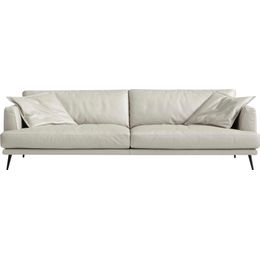 2,5-Sitzer Egoitaliano "Sophia, Designsofa mit extrakomfortablem Sitzkomfort, Breite 214cm", wei&szlig;, B:214cm H:77cm T:96cm, Leder BULL (Echtes Rindsleder). Geschliffenes, pigmentiertes und behandeltes Rindsleder mit einer Dicke von 1, 3-1, 5 mm. Es handelt sich um ein weiches, gesch&uuml;tztes Leder. Eine leichte Deckschicht sch&uuml;tzt sie vor Flecken, ohne ihre urspr&uuml;nglichen Eigenschaften zu ver&auml;ndern. Di