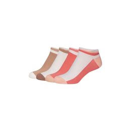 Sneakersocken Camano "4er Pack", Damen, Gr. 39-42, lantana, 72% Viskose, 20% Polyamid, 6% metallisierte Fasern, 2% Elasthan, mehrfarbig, Socken Sneakersocken, 4er Pack Seidige Qualit&auml;t mit weichem Tragegef&uuml;h und Lurex-Details