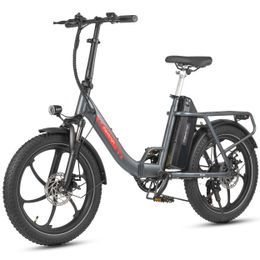 E-Bike MAXTRON "Maxtron MULE Klapprad" Gr. 33, grau, schwarz, Elektrofahrr&auml;der, 33cm, 20 Zoll (50,80cm), Stadt & Abenteuer: 20" Fatbike mit XXL 20Ah Akku.