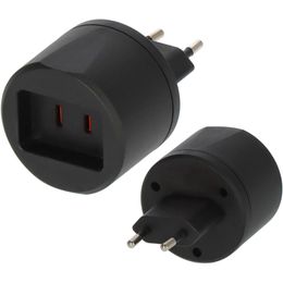 Fa.Brennenstuhl BRENNENSTUHL Adapter "Reisestecker USA - Euro mit 2,5 A Sicherung", schwarz, B:5,5cm H:7,6cm T:5,5cm &Oslash;:5,5mm, Adapter