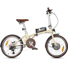 E-Bike MAXTRON "Smart 20, Klapprad" Gr. 33, beige, schwarz, Elektrofahrr&auml;der, 33cm, 20 Zoll (50,80cm), Kompakt und platzsparend f&uuml;r Alltag