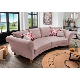 Big-Sofa Home Affaire "Tassilo geschwungene Formensprache, bequem, Mega Sofa, Breite 350cm", rosa (flamingo), B:350cm H:95cm T:110cm, 100% Polyester, Sofas, Big-Sofa
