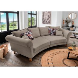 Big-Sofa Home Affaire "Tassilo geschwungene Formensprache, bequem, Mega Sofa, Breite 350cm", braun (hellbraun), B:350cm H:95cm T:110cm, 100% Polyester, Sofas, Big-Sofa