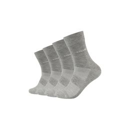 Socken s.Oliver "4er Pack", Damen, Gr. 35-38, grau (light grau melange), 82% Viskose, 16% Polyamid, 2% Elasthan, meliert, Socken Socken