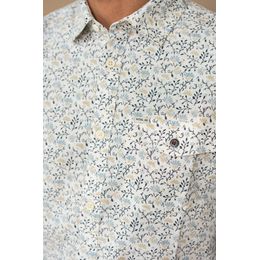 Kurzarmhemd PETROL INDUSTRIES "Men Shirt Short Sleeve AOP", Herren, Gr. XXL (44), N-Gr, seashell, Jersey, Obermaterial: 100% Baumwolle, bedruckt, regular fit normal, ohne Ausschnitt, gerader Abschluss, Hemden, mit All-Over Print