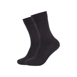 Socken Camano "2er Pack", Damen, Gr. 39-42, schwarz, 66% Baumwolle, 28% Polyester, 5% Elastodien, 1% Elasthan, uni, Socken Socken, 2er Pack Sohlenprint f&uuml;r sicheren Halt und gepolsterte Sohle
