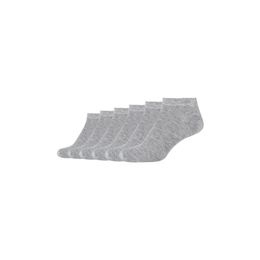 Sneakersocken Camano "6er Pack", Damen, Gr. 35-38, grau (light grau melange), 70% Viskose, 28% Polyamid, 2% Elasthan, uni, Socken Sneakersocken