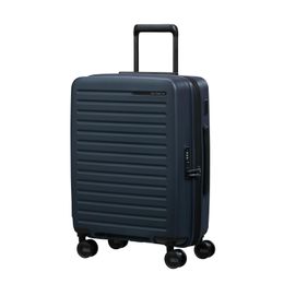 Hartschalen-Trolley Samsonite "RESTACKD", Gr. B/H/T: 40cm x 55cm x 20cm 39 l, midnight, Polypropylen, Koffer, mit fester Trennwand und verstellbaren Packgurten