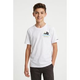 T-Shirt Converse "CNVB FRONTBACK TEXTURE SNKR TE", Jungen, Gr. XL, wei&szlig;, Obermaterial: 60% Baumwolle, 40% Polyester, Shirts T-Shirt, f&uuml;r vielseitige Aktivit&auml;ten, f&uuml;r Sportmode und Streetwear