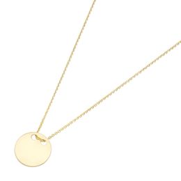 Goldkette Luigi Merano "kleines Pl&auml;ttchen, Gold 585", gold, Halsketten, Damen, 45cm, Gelbgold 585, Goldkette