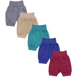 Pumphose TUPTAM "Pumphose Baby Sommershorts 5er Pack", M&auml;dchen, Gr. 98, N-Gr, blau (graphit marineblau schwarzgr&uuml;n weinrot beige), Obermaterial: 100% Baumwolle CO., Hosen