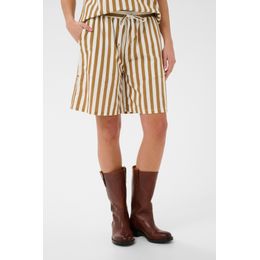 Shorts Saint Tropez "ZalindaSZ Shorts", Damen, Gr. L, N-Gr, tiger's eye ice stripe, Web, Obermaterial: 100% Baumwolle, gestreift, kniefrei, Hosen Shorts