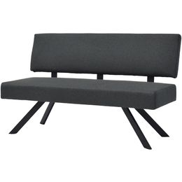 Sitzbank ByLiving "TORONTO", dunkelgrau, schwarz, B:138cm H:83cm T:60cm, Stahl, Stoff, Sitzb&auml;nke, Sitzbank, Webstoff, bis 160 kg, Taschenfederkern, 4-Fu&szlig;gestell, 3 Sitzpl&auml;tze