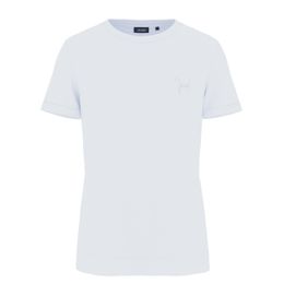 JOOP! T-Shirt JOOP "Tia", Damen, Gr. 34, wei&szlig;, Jersey, Obermaterial: 100% Baumwolle, slim fit, Rundhals, Shirts T-Shirt, mit tonigem Logo-Stitching, schmale Form