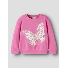 Sweatshirt name it "NMFDARITA LS NREG SWEAT UNB", M&auml;dchen, Gr. 104, strawberry moon, Sweatware, Obermaterial: 80% Baumwolle, 20% Polyester, bedruckt, unifarben, normal normal, Rundhals, Rippb&uuml;ndchen, Sweatshirts Sweatshirt