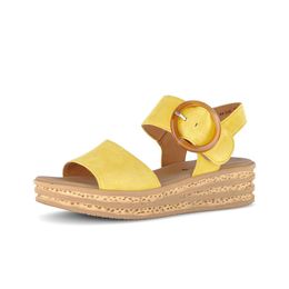 Plateausandaletten Gabor "Plateau Sandale", Damen, Gr. 36, gelb, Schuhe