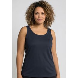 Funktionstop Maier Sports "Da-Top Petra", Damen, Gr. 54, night sky, Obermaterial: 100% Polyester, Tops, femininer Schnitt, &auml;rmellos, aus Piqu&eacute;-Ware
