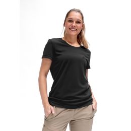 T-Shirt Maier Sports "Da-Shirt 1/2 Arm Waltraud H/S", Damen, Gr. 44, schwarz, Obermaterial: 100% Polyester, Shirts T-Shirt, f&uuml;r sportliche Aktivit&auml;ten, sportlicher Stil