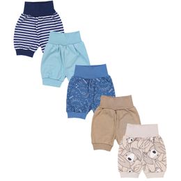 Pumphose TUPTAM "Pumphose Baby Sommershorts 5er Pack", M&auml;dchen, Gr. 74, N-Gr, blau (dunkelblau gr&uuml;n dino jeansblau streifen grau), Obermaterial: 100% Baumwolle CO., Hosen