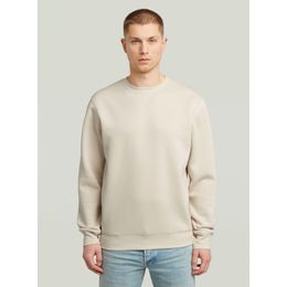 G-Star Raw Longpullover G-STAR "Premium Core Sweatshirt", Herren, Gr. S, wei&szlig;bait, Obermaterial: 55% Baumwolle, 45% Polyester, Pullover Longpullover