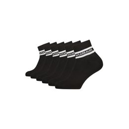 alife and kickin Sneakersocken ALIFE & KICKIN "Damen 6 PACK - RikaAK Sneakersocken, Kurzsocken, Socken", Damen, Gr. 35-38, schwarz, 75% Baumwolle, 20% Polyester, 3% Polyamid, 2% Elasthan, normal, Socken Sneakersocken, Sneakersocken kn&ouml;chelhoch mit Streifen, aus Baumwolle mit weichem Bund