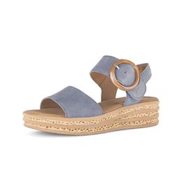 Plateausandaletten Gabor "Plateau Sandale", Damen, Gr. 39, blau, Schuhe