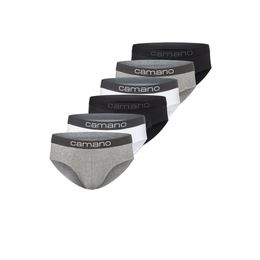 Slip Camano "6er Pack", Herren, Gr. L, schwarz-wei&szlig; (schwarz grau wei&szlig;), 95% Baumwolle, 5% Elasthan, Unterhosen Slip