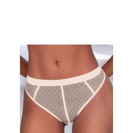 String Vivance "Ava", Damen, Gr. 40/42, puder, Mesh, Obermaterial: 90% Polyamid, 10% Elasthan, Unterhosen String, aus transparentem Mesh in P&uuml;nktchen-Optik, transparente Unterw&auml;sche