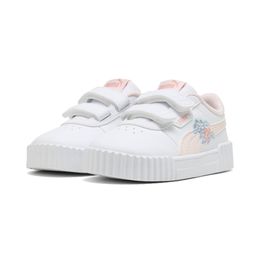 Sneaker Puma "CARINA 30 FLORAL V INF", M&auml;dchen, Gr. 22, Puma wei&szlig;, jasmine flower, seafoam, Synthetik, unifarben, Schuhe Sneaker, f&uuml;r Kinder, sportlicher Stil, mit Klettverschluss