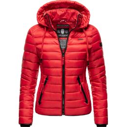 Steppjacke Navahoo "Lulana", Damen, Gr. XS (34), rot, Oberstoff: 100% Nylon. Futter: 100% Polyester. Wattierung: 100% Polyester. &Auml;rmelfutter: 100% Polyester, kontrastfarbene Details, figurbetont h&uuml;ftlang, &Auml;rmel ohne &Auml;rmelschlitz Rippstrickb&uuml;ndchen kontrastfarben, Jacken Steppjacke, leichte &Uuml;bergangsjacke mit Kapuze