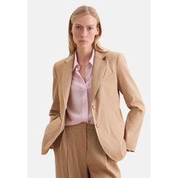 Jackenblazer Seidensticker, Damen, Gr. 38, beige, 48% Leinen, 31% Polyester, 17% Viskose, 4% Elasthan, unifarben, Blazer