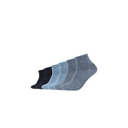 Kurzsocken s.Oliver "6er Pack", Herren, Gr. 39-42, blau (smoked blau), 76% Baumwolle, 23% Polyamid, 1% Elasthan, uni, Socken