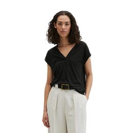Marc O'Polo Blusenshirt MARC O'POLO "aus LENZING&trade; ECOVERO&trade;", Damen, Gr. XS, schwarz, Obermaterial: 94% Viskose, 6% Elasthan, unifarben, loose fit, tiefer V-Ausschnitt, normaler Saum, Shirts Blusenshirt