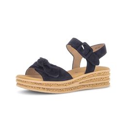 Plateausandaletten Gabor "Plateau Sandale", Damen, Gr. 37, blau, Schuhe