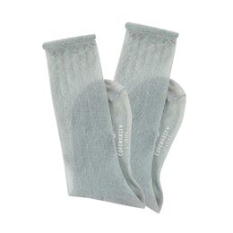 Langsocken Copenhagen Studios, Damen, Gr. 39/42, 2x grau, Polyester, Glitzermuster, unifarben, Socken, transparent und mit Glitzer