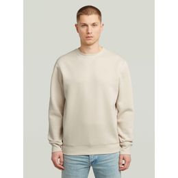 G-Star Raw Longpullover G-STAR "Premium Core Sweatshirt", Herren, Gr. L, wei&szlig;bait, Obermaterial: 55% Baumwolle, 45% Polyester, Pullover Longpullover