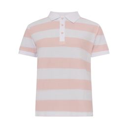 Poloshirt Zwillingsherz "Stripes", Damen, Gr. L, rosa, Web, Obermaterial: 100% Baumwolle, Shirts, kurzarm, Polokragen und Knopfleiset abgesetzt, Herzkn&ouml;pfe