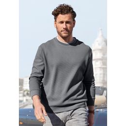 Sweatshirt John Devin, Damen, Gr. S (44/46), grau, Obermaterial: 83% Baumwolle, 16% Polyester, 1% Elasthan, unifarben, regular fit, Rundhals, angesetztes B&uuml;ndchen, Sweatshirts Sweatshirt, Pullover aus Struktur-Qualit&auml;t