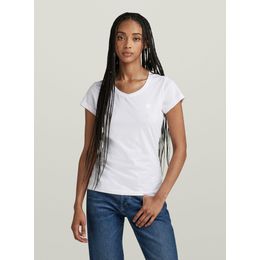 G-Star Raw T-Shirt G-STAR "Eyben Slim V-Neck Top 2.0", Damen, Gr. M, wei&szlig;, Obermaterial: 100% Baumwolle, Shirts T-Shirt