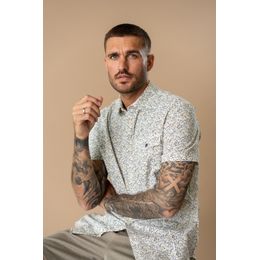 Kurzarmhemd PETROL INDUSTRIES "Men Shirt Short Sleeve AOP", Herren, Gr. XL (42), N-Gr, seashell, Jersey, Obermaterial: 100% Baumwolle, bedruckt, regular fit normal, ohne Ausschnitt, gerader Abschluss, Hemden, mit All-Over Print