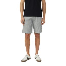 Shorts s.Oliver, Herren, Gr. 38, N-Gr, grau, Web, Obermaterial: 55% Leinen, 45% Baumwolle, meliert, normal kniefrei, Hosen Shorts, Sommershorts mit Leinen