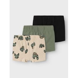 Trunk name it "NMMTIGHTS 3P PEYOTE MONSTER TRUCK NOOS", Jungen, Gr. 86, 3 Stk., beige (peyote), Jersey, Obermaterial: 95% Baumwolle, 5% Elasthan, bedruckt, eng, Unterhosen