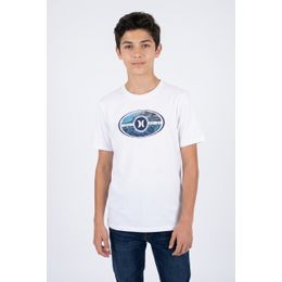 T-Shirt Hurley "HRLB TROPICALI POOLSIDE TEE", Damen, Gr. 134/140, wei&szlig;, Obermaterial: 80% Viskose, 20% Baumwolle, Shirts T-Shirt, f&uuml;r Jugendliche, f&uuml;r aktive Freizeitgestaltung