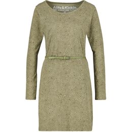alife and kickin Blusenkleid ALIFE & KICKIN "Damen EllinAK B Langarmkleid, Kleid", Damen, Gr. L, Normalgr&ouml;&szlig;en, gr&uuml;n (dust melange), 65% Baumwolle, 35% Polyester, Kleider Blusenkleid