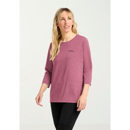 Funktionsshirt Jack Wolfskin "CROSSTRAIL 3/4 T W", Damen, Gr. L (42/44), raisin, Obermaterial: 100% Polyester, Shirts Funktionsshirt