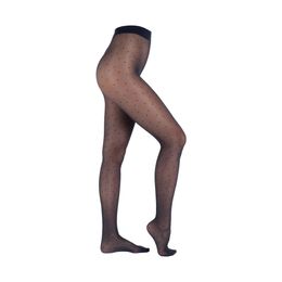 Feinstrumpfhose Camano "dots 1er Pack", Damen, Gr. L, blau (night sky), 86% Polyamid, 14% Elasthan, Strumpfhosen Feinstrumpfhose