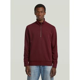 G-Star Raw Longpullover G-STAR "Nifous Half Zip Sweater", Herren, Gr. L, port rot, Obermaterial: 58% Baumwolle, 42% Polyester, Pullover Longpullover