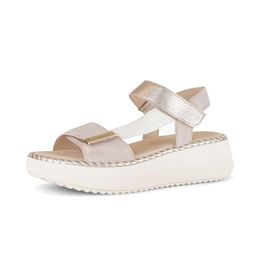 Plateausandaletten Gabor "Plateau Sandale", Damen, Gr. 38,5, beige, Schuhe