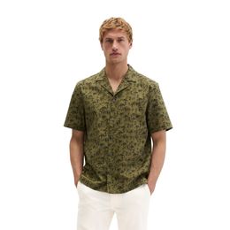 Marc O'Polo Kurzarmhemd MARC O'POLO "mit sommerlichem Blattmotiv", Herren, Gr. M, Normalgr&ouml;&szlig;en, medium gr&uuml;n, Obermaterial: 100% Baumwolle, bedruckt, regular fit normal, normaler Saum, Hemden